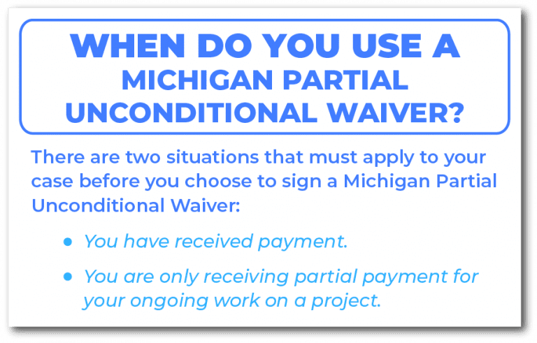 Guide to Signing a Michigan Partial Unconditional Waiver of Lien - Handle