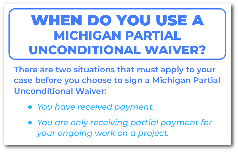 Guide to Signing a Michigan Partial Unconditional Waiver of Lien - Handle