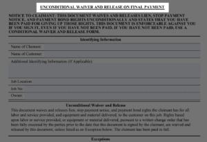 California Final Unconditional Lien Waiver: Template and Guide - Handle